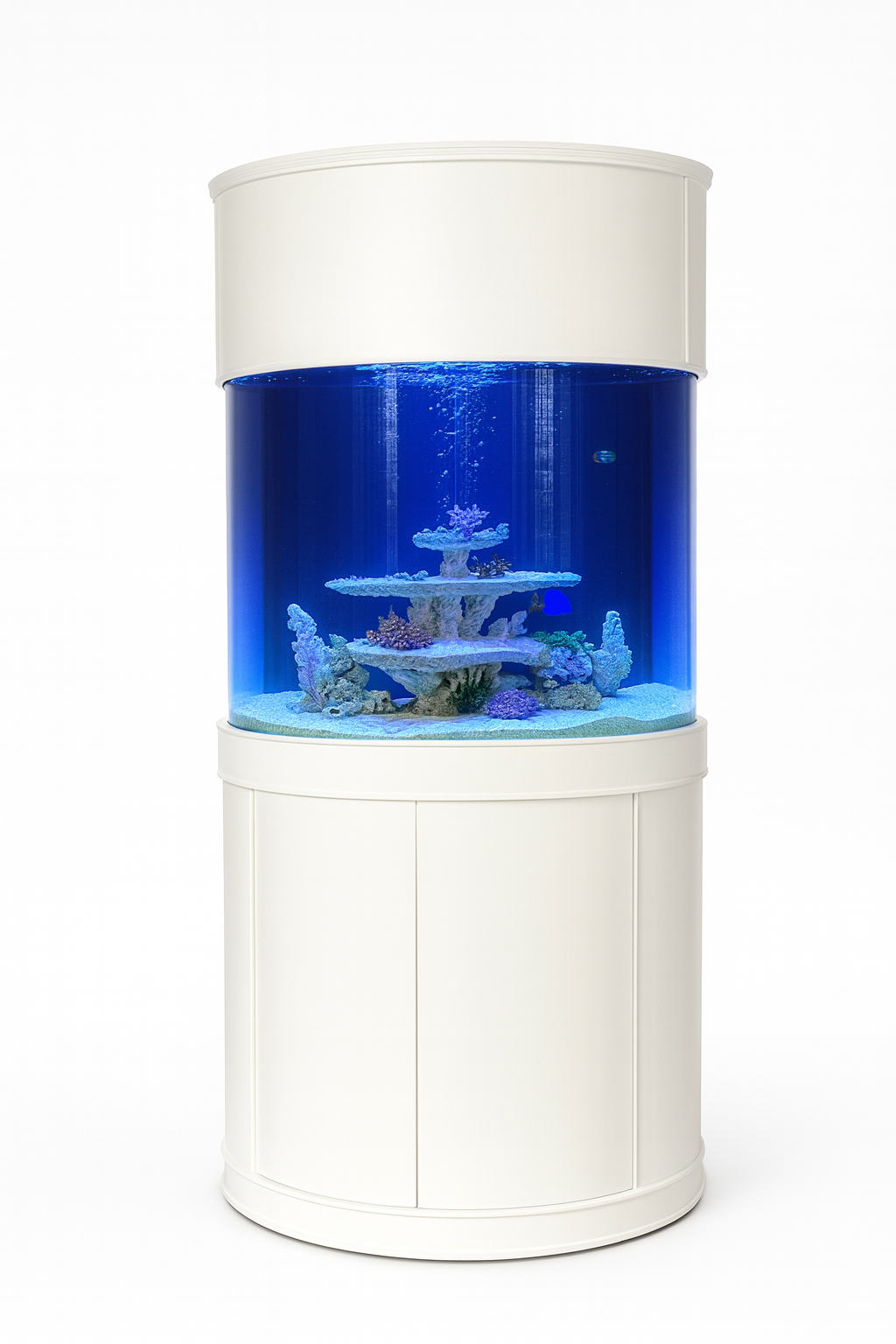 AQUA VIM 90 Gallon 3/4 Cylinder Glass Reef-Ready Aquarium Set in Tulum ...